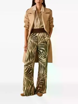 PENNYBLACK Leaf-print Wide-leg Trousers - Neutrals