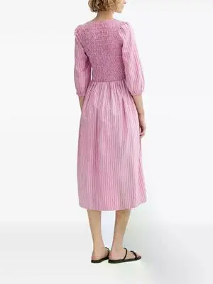 Marc O'polo Striped Shirred Midi Dress