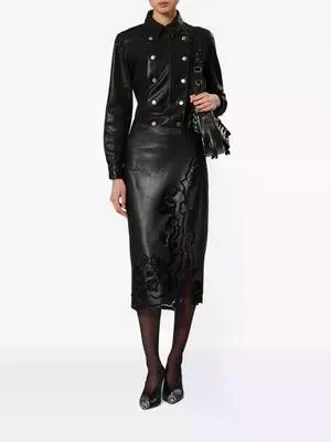 Isabel Marant Étoile Fulsa Cut-out Leather Midi Skirt