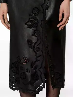 Isabel Marant Étoile Fulsa Cut-out Leather Midi Skirt