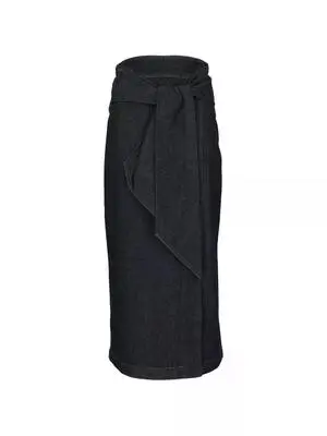 Emporio Armani Tie-waist Wrap Midi Skirt - Blue