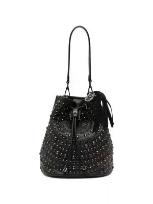 LA CARRIE Andromeda Stud-embellished Bucket Bag - Black