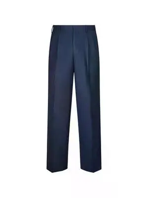 CELLAR DOOR Pleated Straight-leg Trousers - Blue