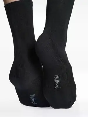 Wolford Ribbed-knit Terry-panel Socks