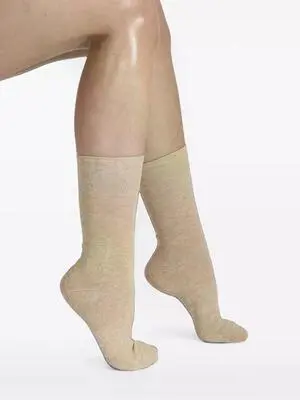 Wolford Terry-panelled Ribbed-trim Socks