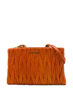 Miu Miu 2010-2026 Matelasse Nappa Lux Charm Shoulder Bag - Orange