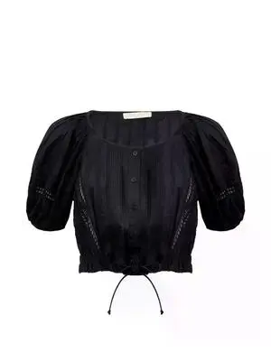 Ulla Johnson Clara Cropped Blouse - Black