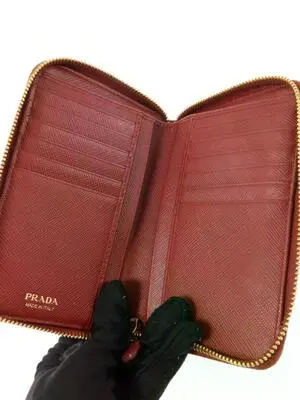 Prada Saffiano Leather Zip-around Wallet