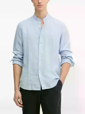 Marc O'polo Band-collar Long-sleeve Shirt - Blue