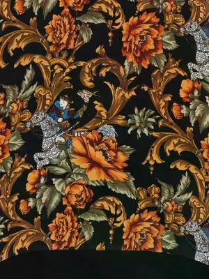 FERRAGAMO 1980s Floral-print Silk Sweater