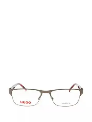 Hugo Rectangle-frame Glasses - Grey