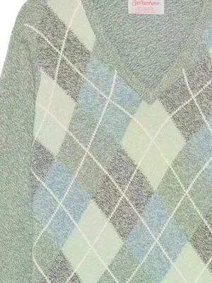 BALLANTYNE 1970s Argyle V-neck Sweater