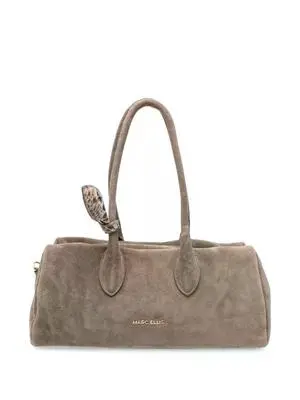 MARC ELLIS Suede Logo-lettering Tote Bag - Neutrals