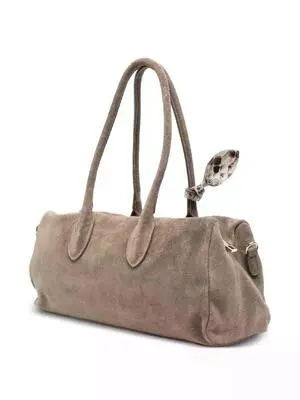 MARC ELLIS Suede Logo-lettering Tote Bag