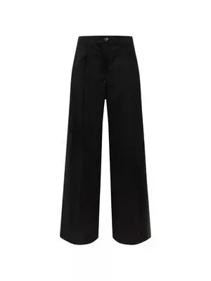 LANEUS Pleated-palazzo Trousers - Black