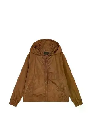 SEMICOUTURE Hooded Zip-up Single-breasted Coat - Brown