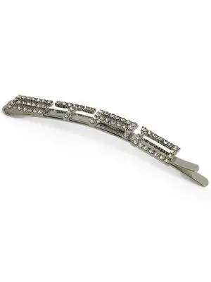 Etro Rhinestone-embellished Logo Hair Clip - Silver