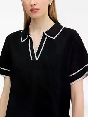 MARC AUREL Stripe-trim Knitted Polo Sweater