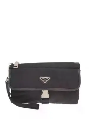Prada 2013-2026 Tessuto Buckle Clutch Bag - Black
