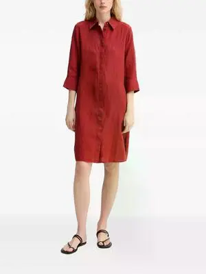 Marc O'polo Button-down Linen Shirt Mini Dress - Red