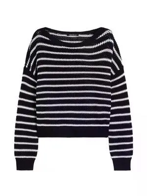 PENNYBLACK Horizontal-stripe Drop-shoulder Sweater - Blue