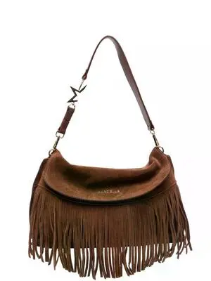 MARC ELLIS Fringe-trim Suede Shoulder Bag - Brown