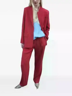 SEMICOUTURE Rosalinda Button-fastening Blazer - Red