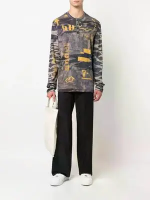 DIESEL® Graphic-print Buttoned T-shirt
