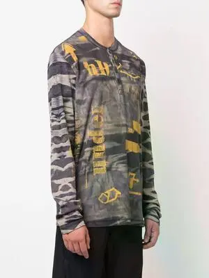 DIESEL® Graphic-print Buttoned T-shirt