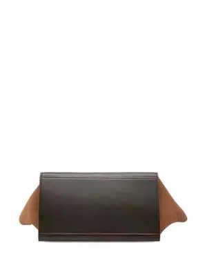 Celine 2015 Small Tricolor Calfskin And Nubuck Trapeze Satchel - Brown