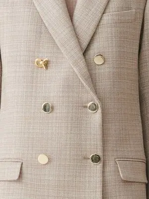 Fabiana Filippi Double-breasted Long Wool Coat With Peak Lapels