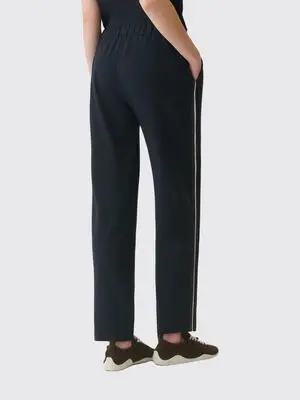 Fabiana Filippi High-waisted Straight Trousers With Drawstring And Jewel Detail