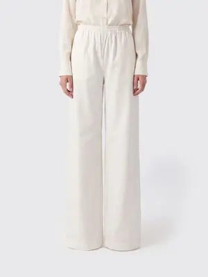 Fabiana Filippi Wool Blend Palazzo Pants With Elastic Waist And Jewel Detail - Beige
