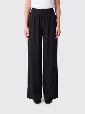 Fabiana Filippi Wool Blend Palazzo Pants With Elastic Waist And Jewel Detail - Black