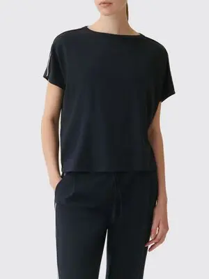 Fabiana Filippi Striped Cotton T-shirt With Dropped Shoulders - Navy