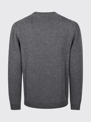 BALLANTYNE Diamond Pattern Pure Cashmere Crewneck Sweater - Grey