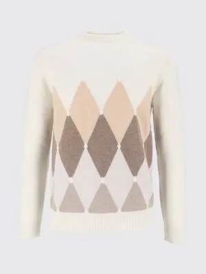 BALLANTYNE Diamond Pattern Pure Cashmere Crewneck Sweater