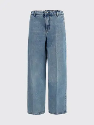 AMI Paris High-waisted Wide-leg Jeans In Cotton Denim - Navy