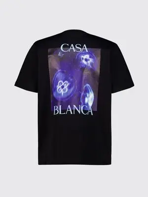 Casablanca Graphic Print Organic Cotton Crew-neck T-shirt - Black 2