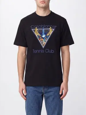 Casablanca Graphic Print Organic Cotton Crewneck T-shirt - Black