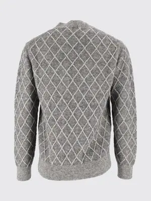 BALLANTYNE Diamond-pattern Wool-blend Crewneck Sweater