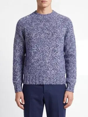 BALLANTYNE Abstract-pattern Wool And Alpaca-blend Crewneck Sweater - Blue