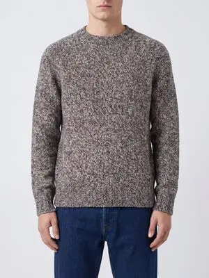 BALLANTYNE Abstract-pattern Wool And Alpaca-blend Crewneck Sweater - Brown