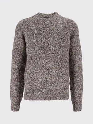 BALLANTYNE Abstract-pattern Wool And Alpaca-blend Crewneck Sweater - Brown