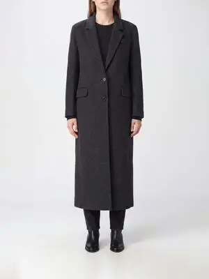 Isabel Marant Étoile Single-breasted Long Coat In Wool And Cashmere With Lapels - Grey