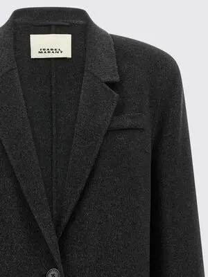 Isabel Marant Étoile Single-breasted Long Coat In Wool And Cashmere With Lapels