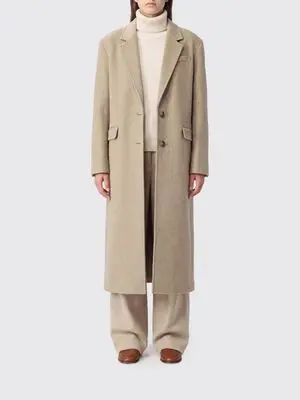 Isabel Marant Étoile Single-breasted Long Coat In Wool And Cashmere With Lapels - Sand