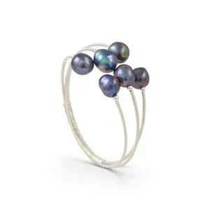 Saachi Cluster Beaded Bracelet - Silver