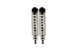 VICKISARGE Neutrals / Black / Silver The Black Shooting Stars In Platinum - Black/silver