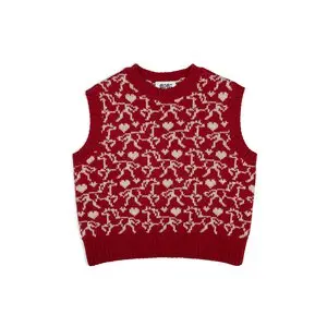 GIGI KNITWEAR Gallop Jaquard Vest - Red